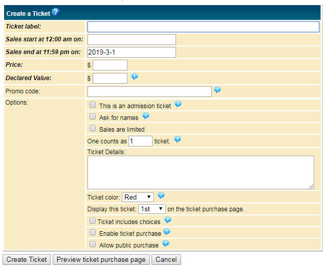 Silent Auction Pro - Create a Ticket Help Page